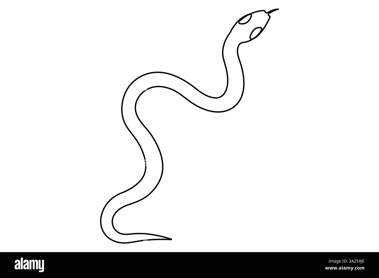 Snake continuous one line art hand drawing symbol. Poisonous reptile ...