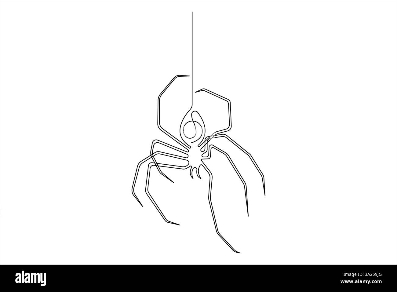 Vector continuous one line art drawing of spider illustration design ...