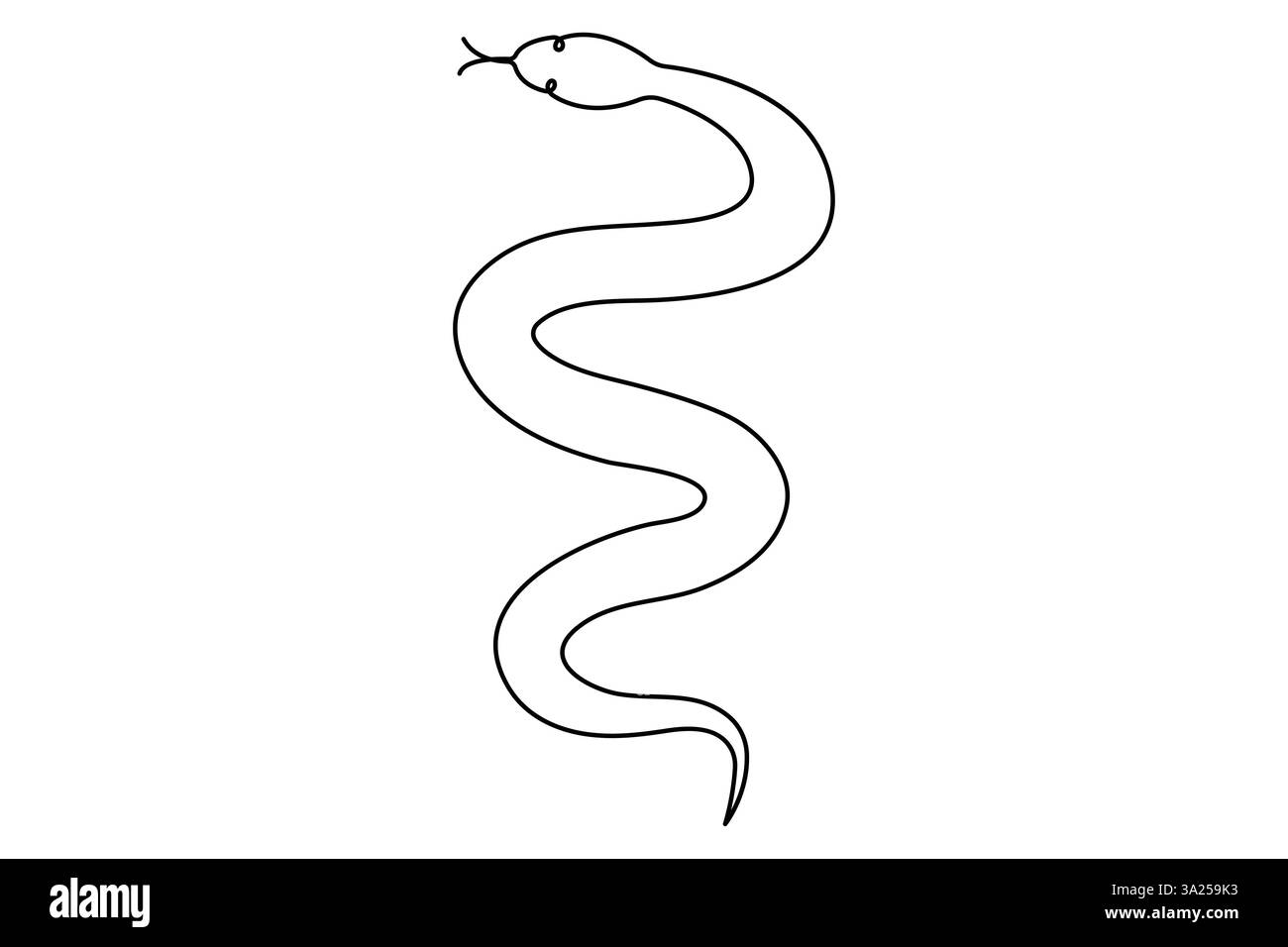 Snake continuous one line art hand drawing symbol. Poisonous reptile ...