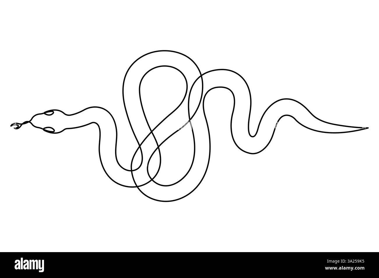 Snake continuous one line art hand drawing symbol. Poisonous reptile ...