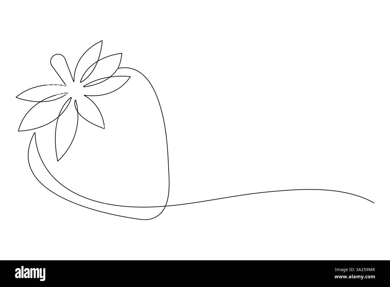 Single continuous line drawing of organic strawberry for fruit icon ...