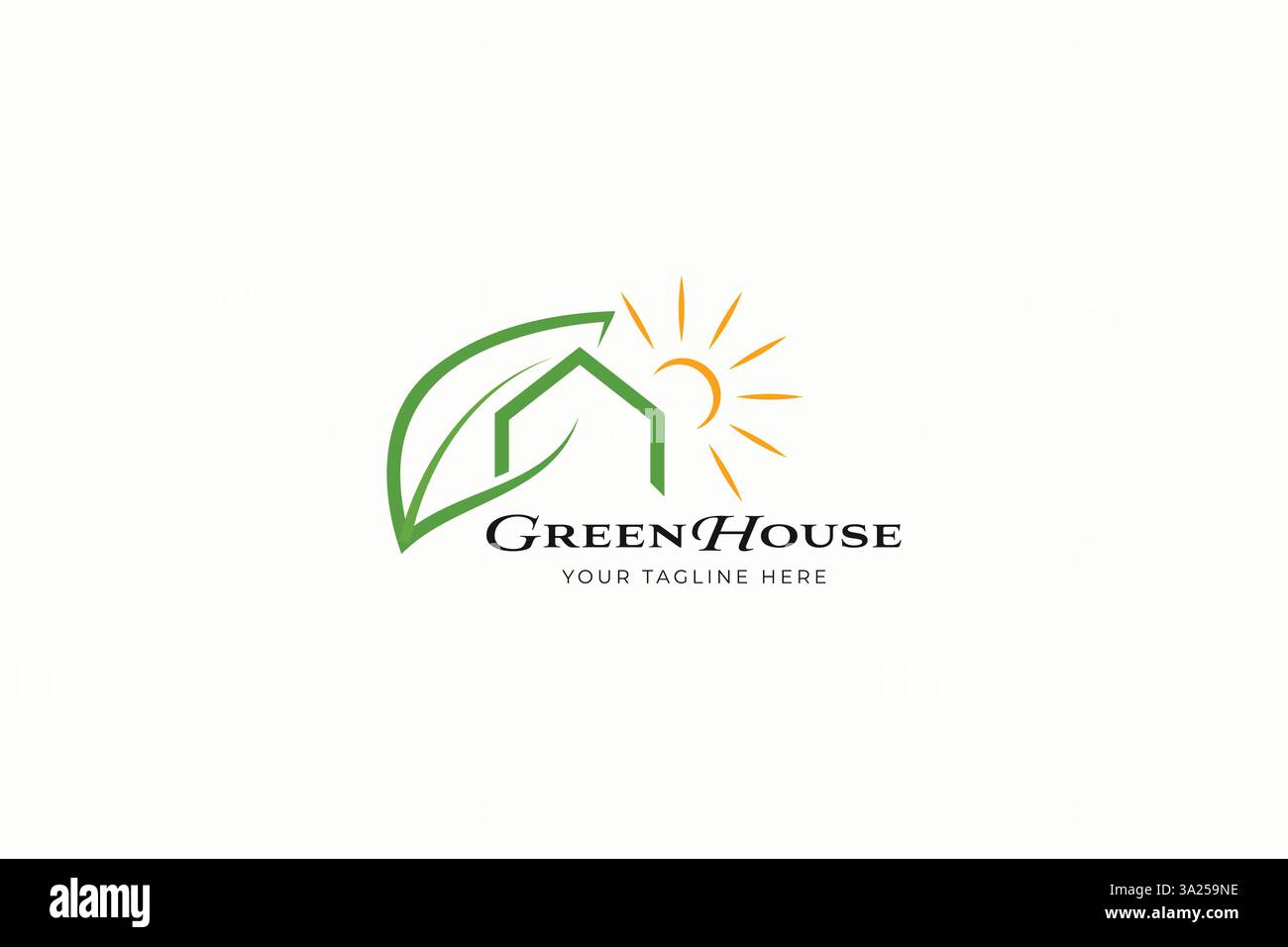 Green House Logo Health and Natural Building Concept Residence Branding ...
