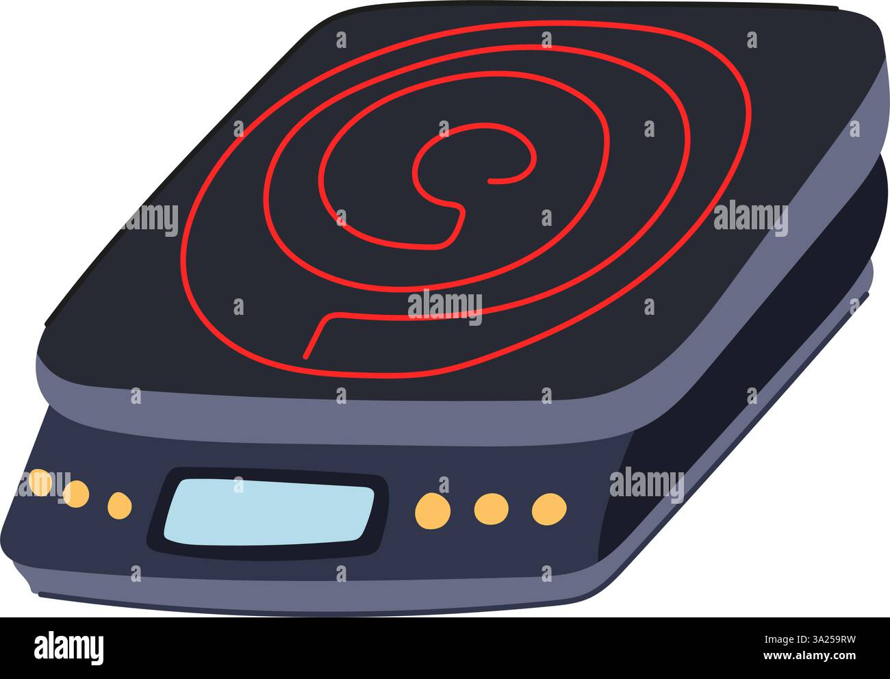 electric introduction cooktop cartoon vector illustration Stock Vector ...