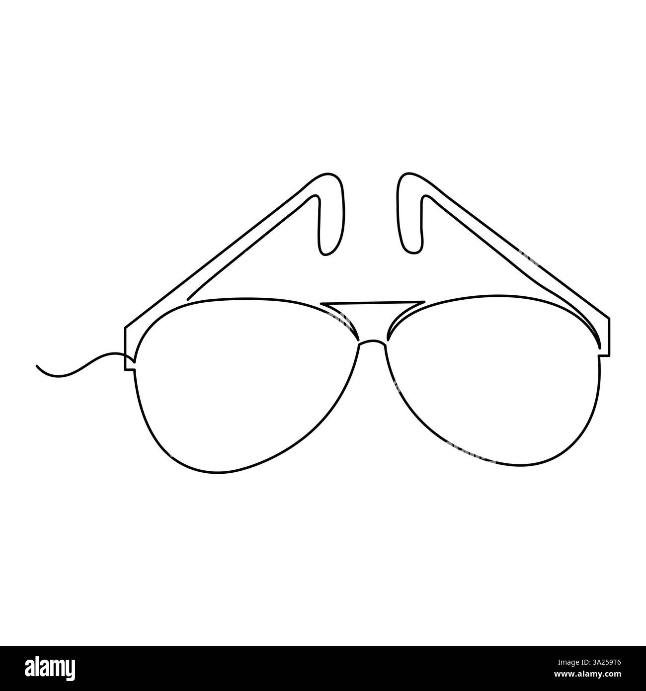 Continuous one line hand drawing sunglasses design outline vector ...