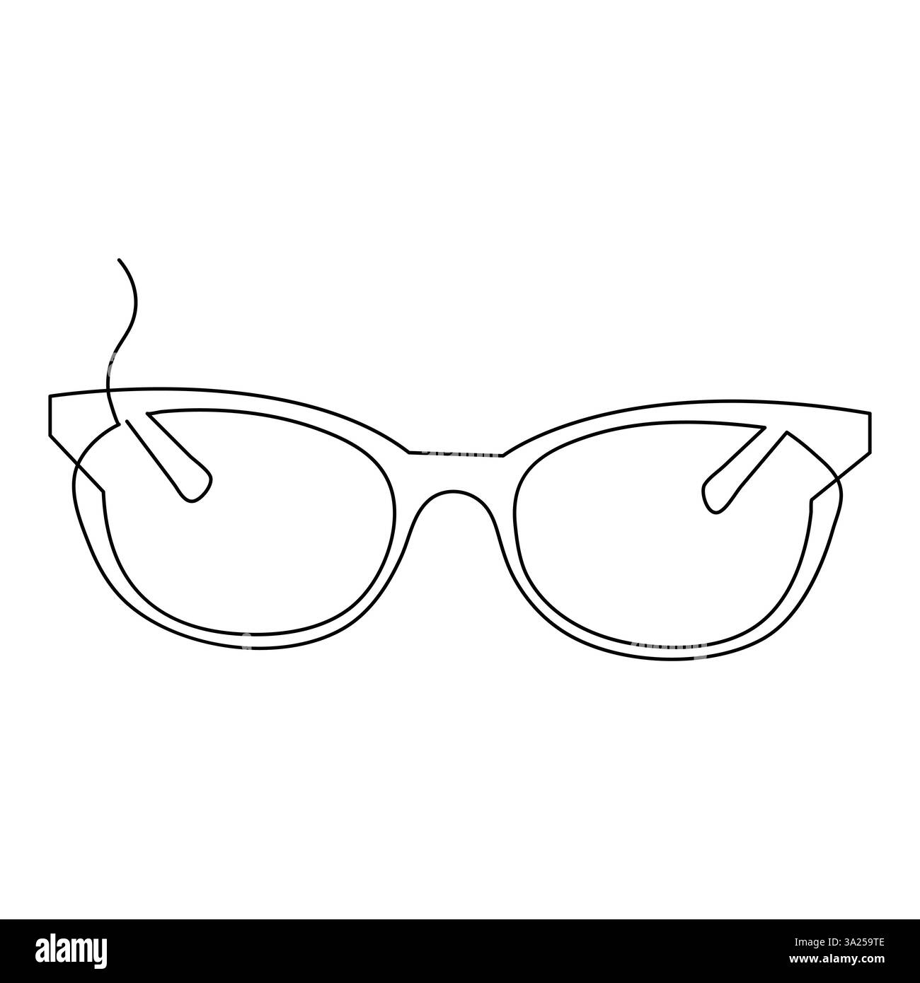Continuous one line hand drawing sunglasses design outline vector ...