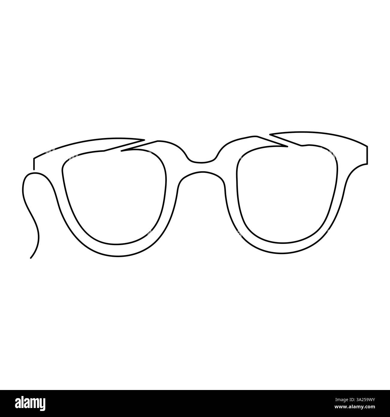 Continuous one line hand drawing sunglasses design outline vector ...