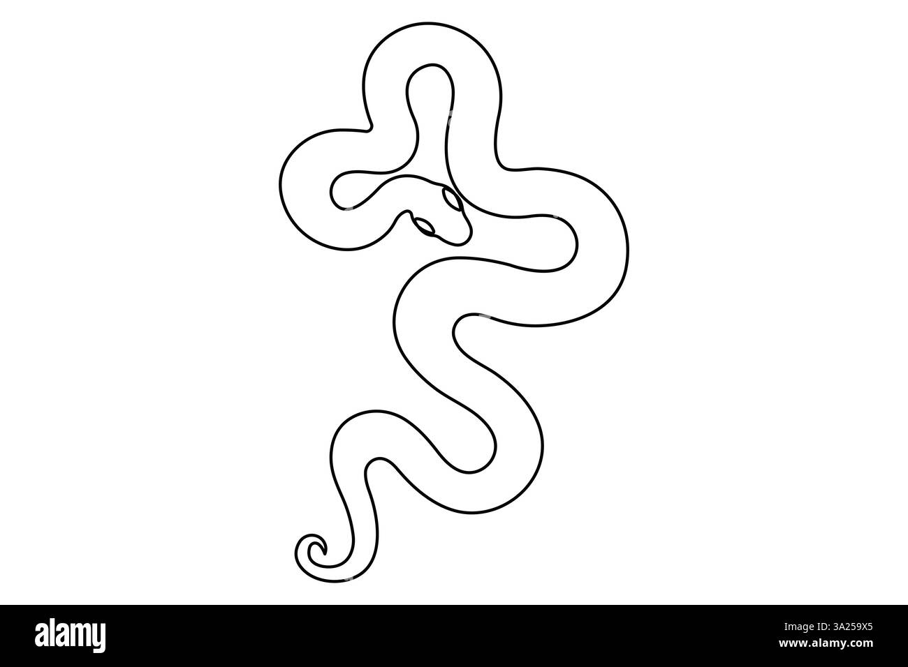 Snake continuous one line art hand drawing symbol. Poisonous reptile ...