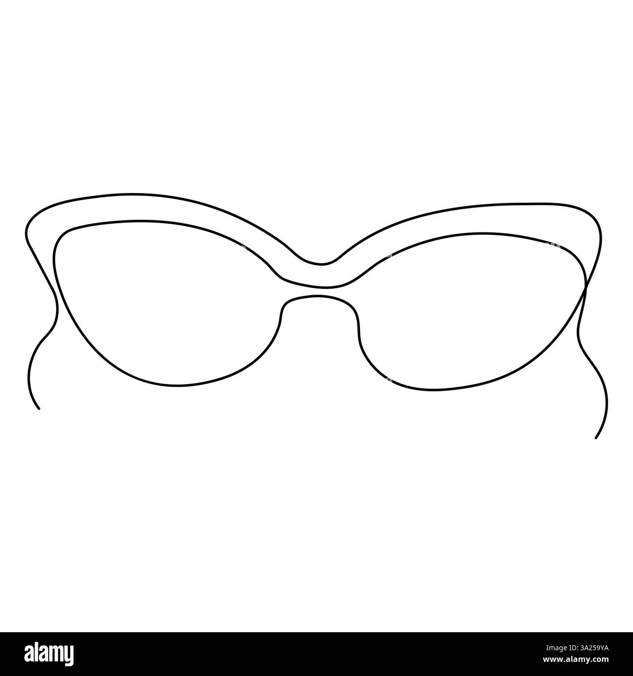 Continuous one line hand drawing sunglasses design outline vector ...