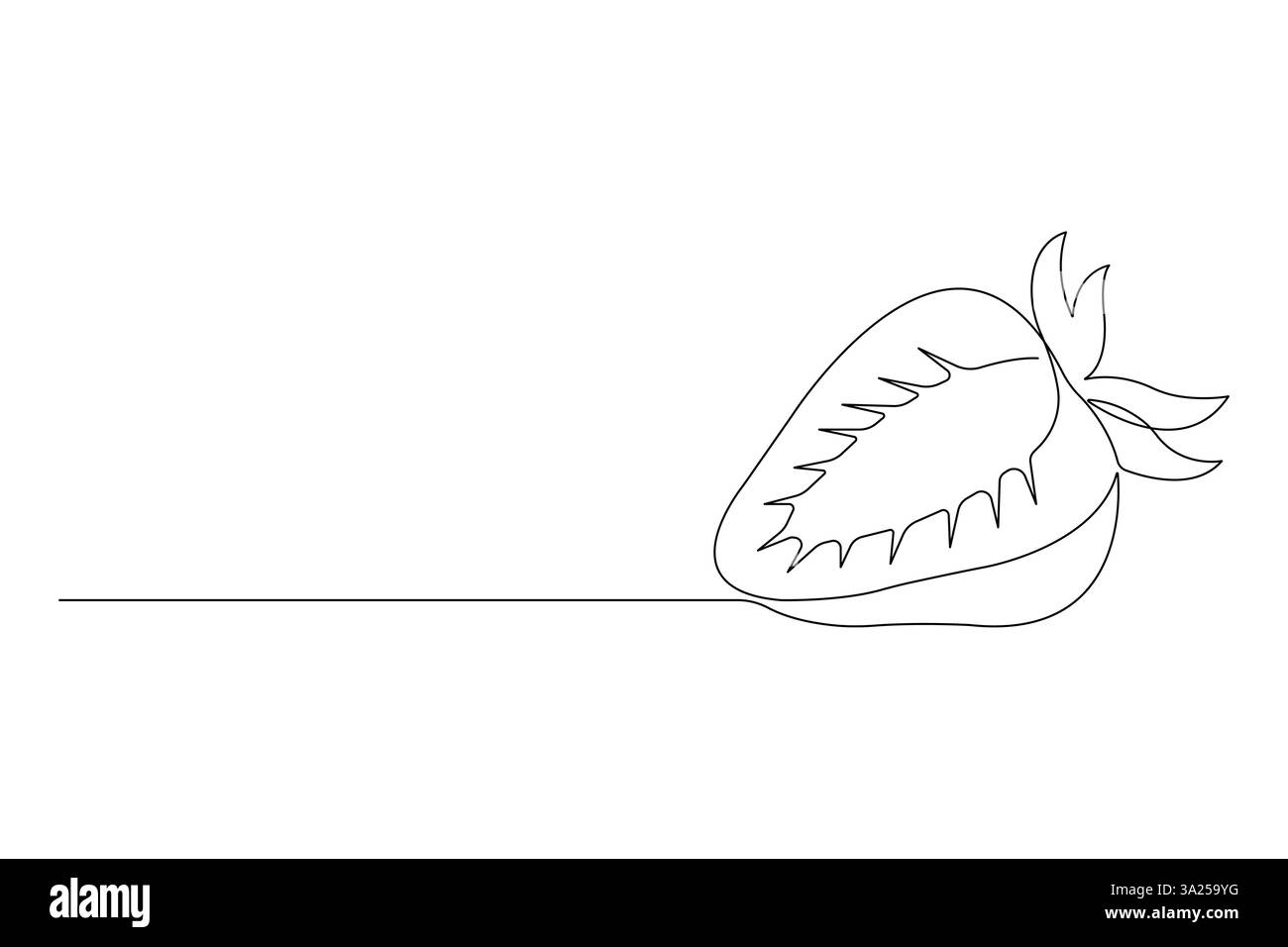Single continuous line drawing of organic strawberry for fruit icon ...