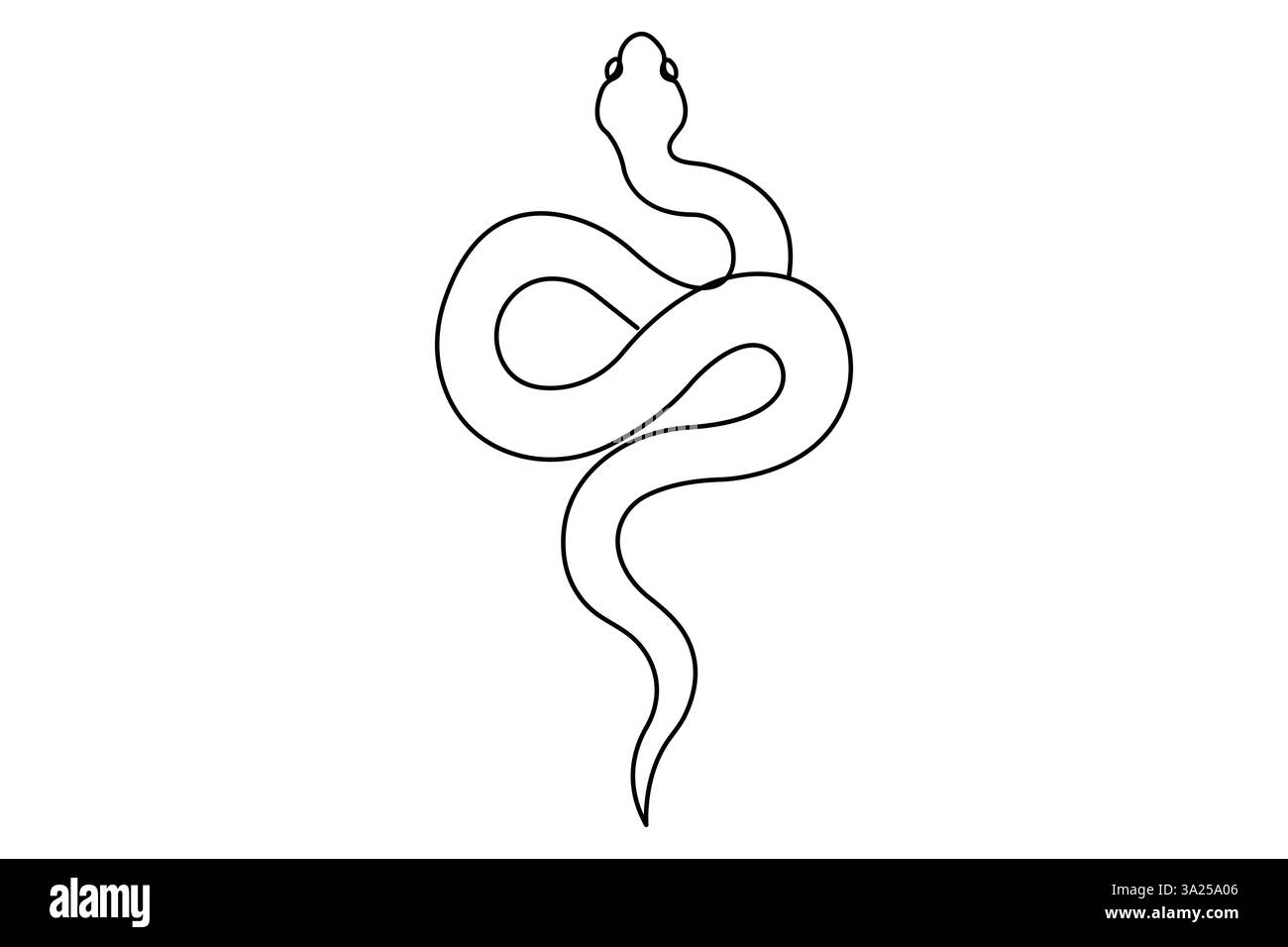 Snake continuous one line art hand drawing symbol. Poisonous reptile ...