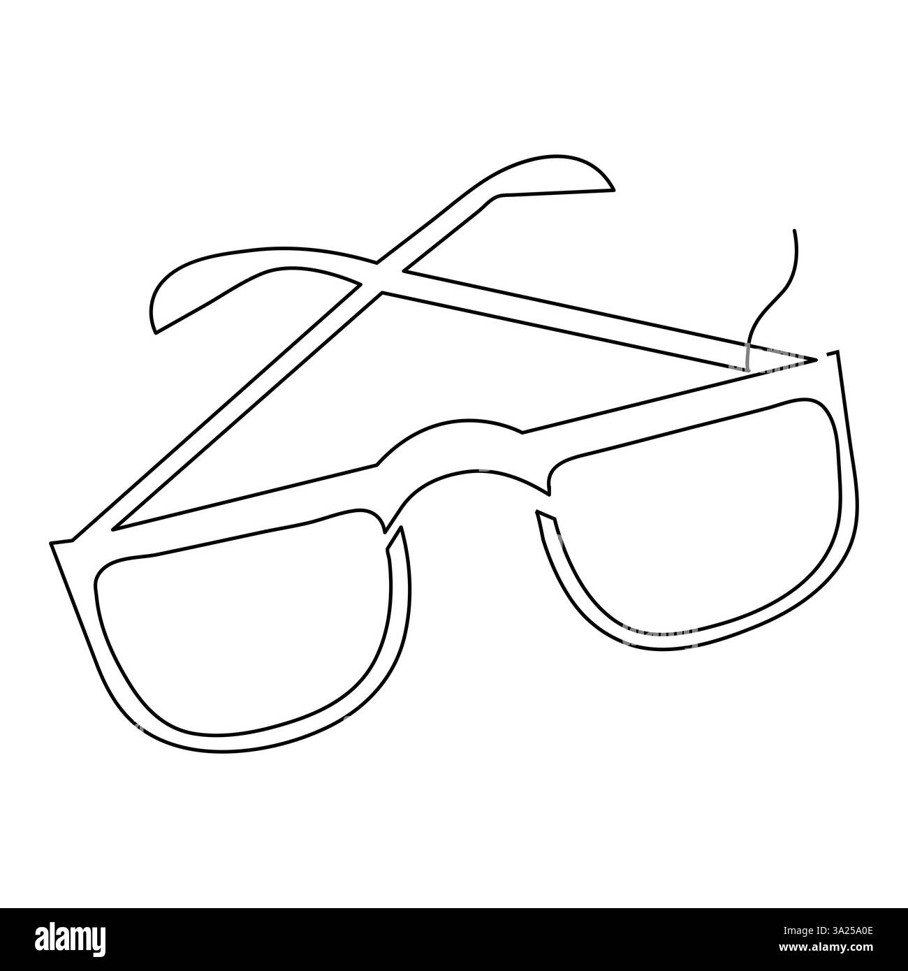Continuous one line hand drawing sunglasses design outline vector ...