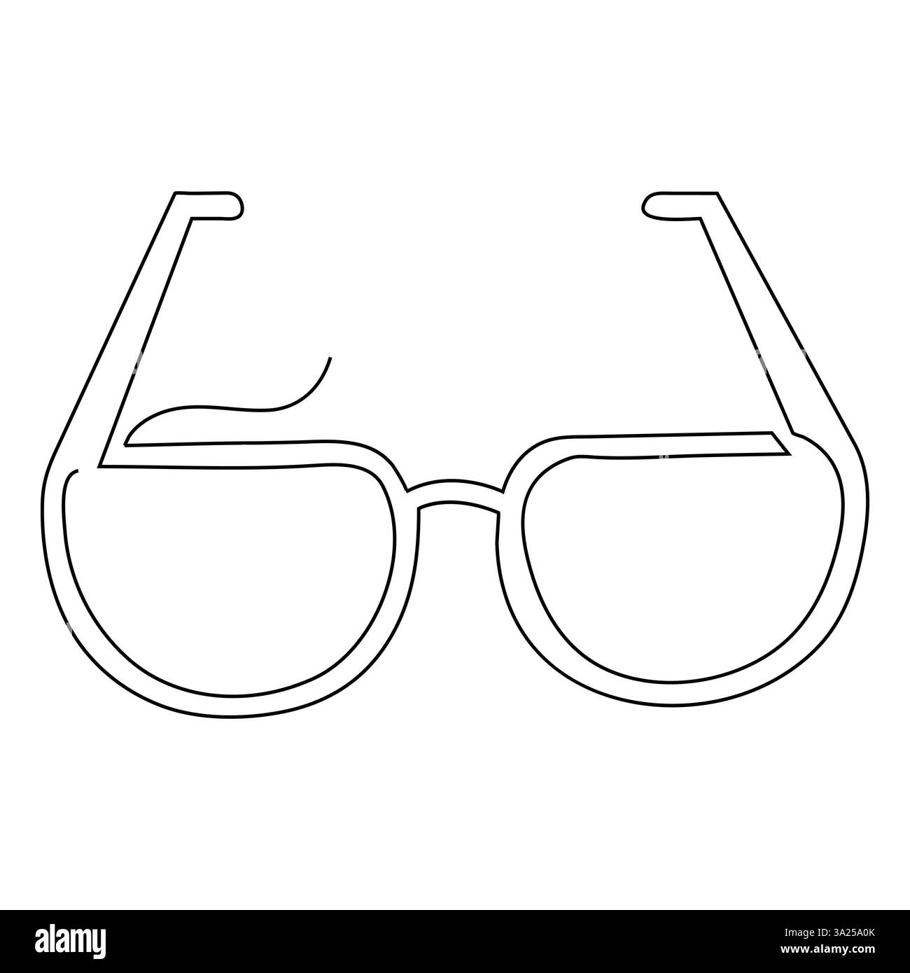 Continuous one line hand drawing sunglasses design outline vector ...