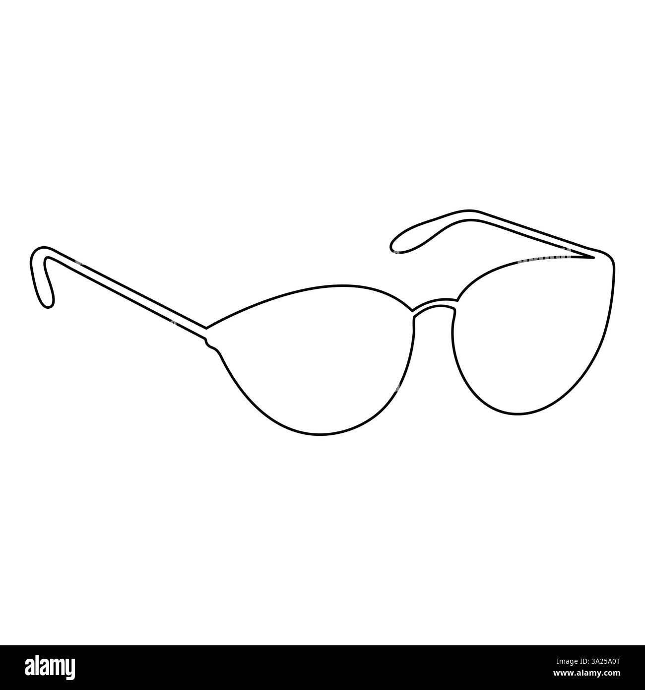 Continuous one line hand drawing sunglasses design outline vector ...