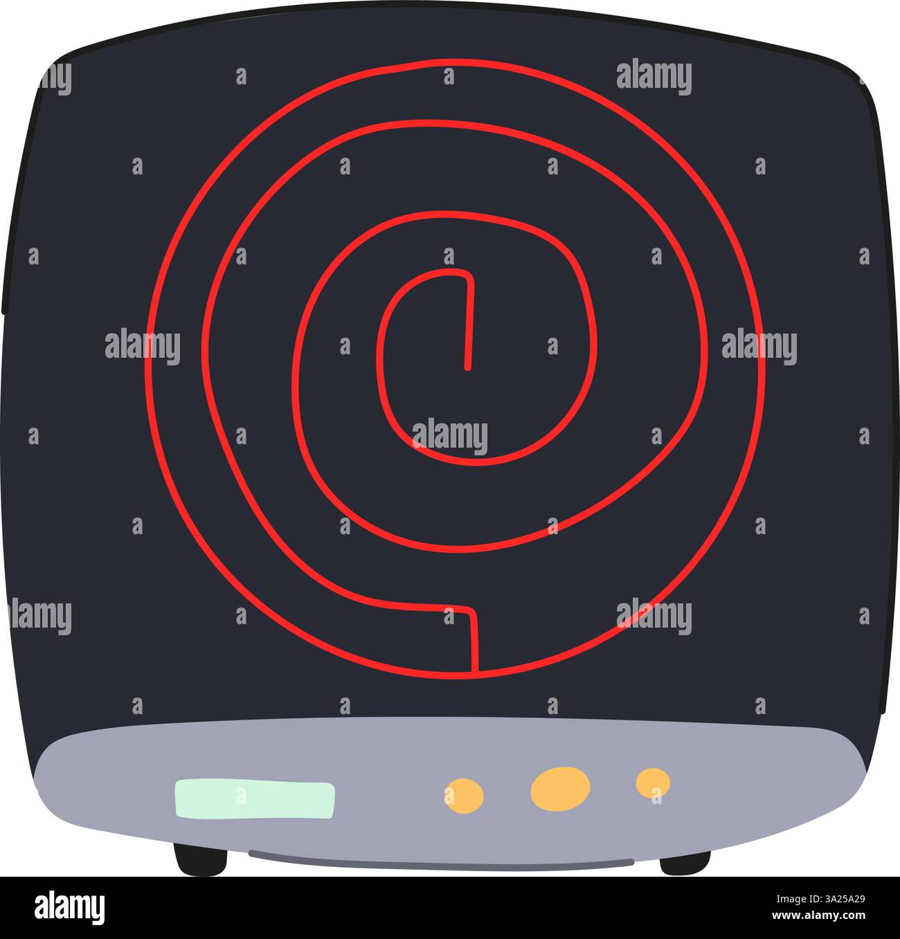 stove introduction cooktop cartoon vector illustration Stock Vector ...