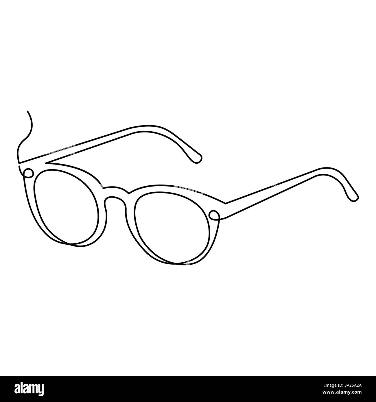 Continuous one line hand drawing sunglasses design outline vector ...