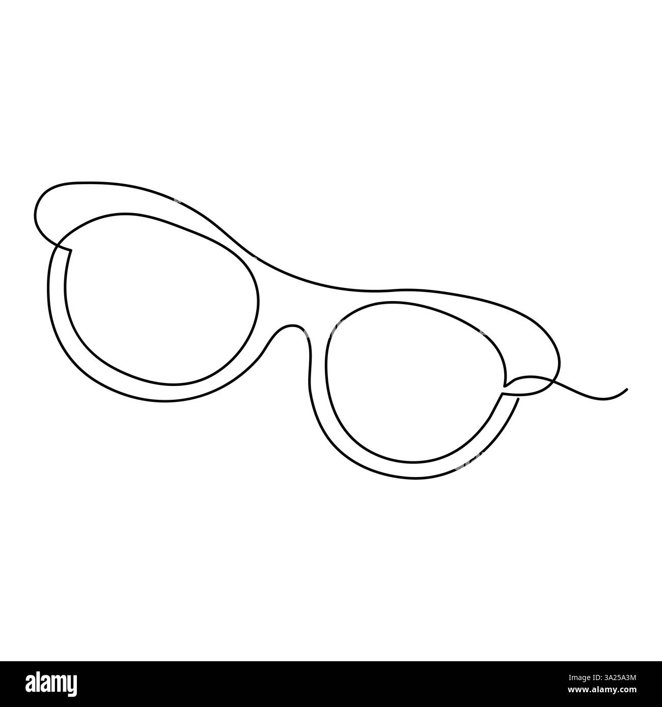 Continuous one line hand drawing sunglasses design outline vector ...
