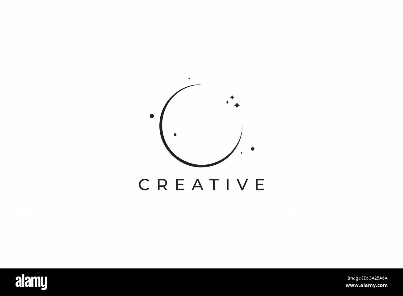 Creative Logo Dream Star Crescent Moon or Solar Eclipse Star Silhouette ...