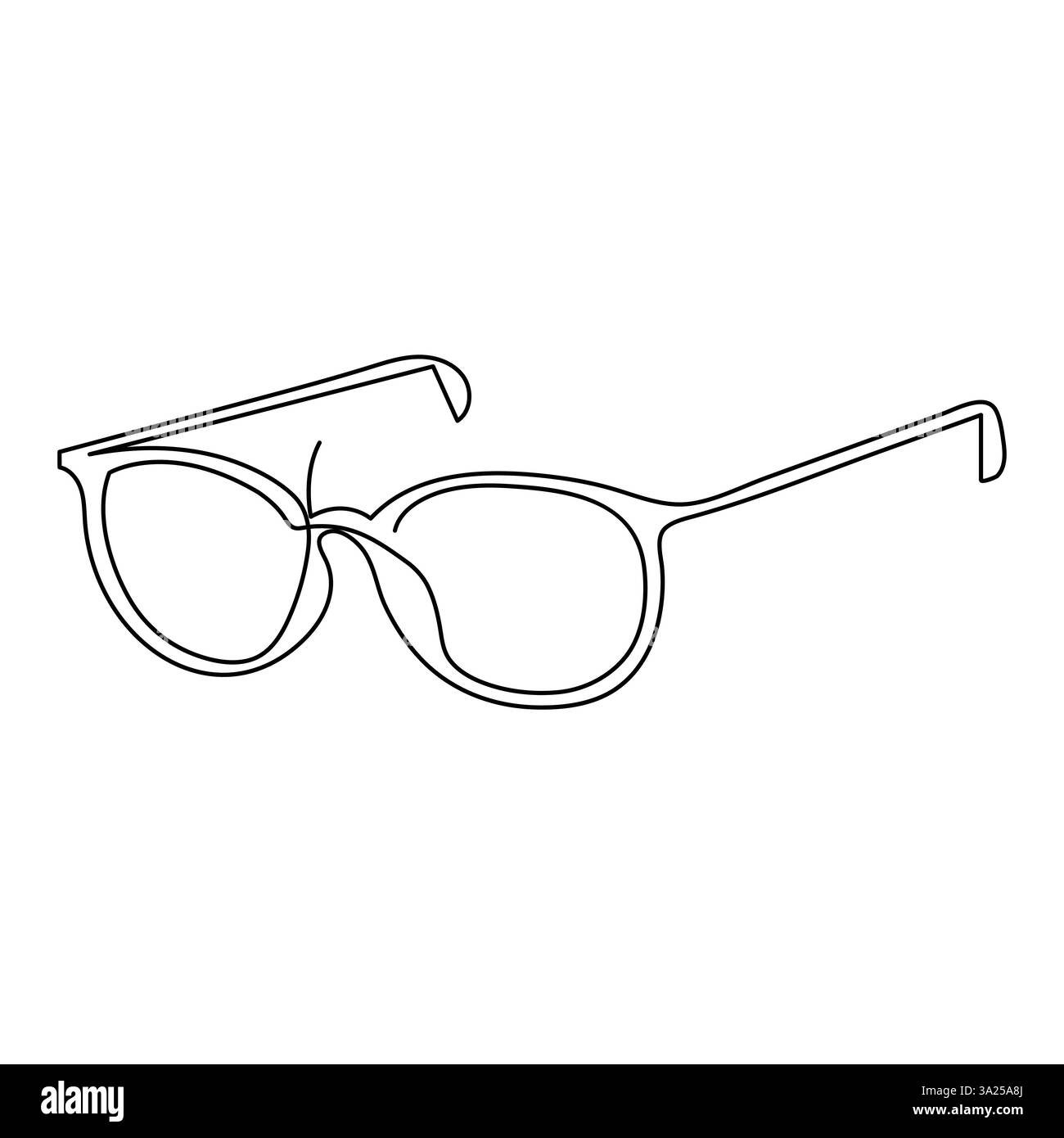 Continuous one line hand drawing sunglasses design outline vector ...