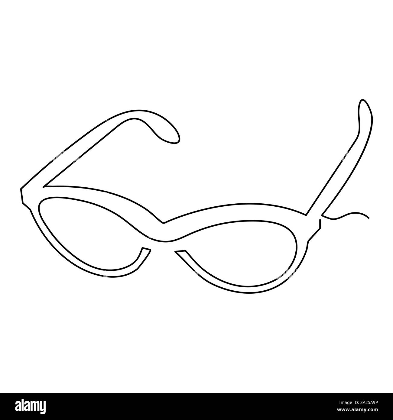 Continuous one line hand drawing sunglasses design outline vector ...