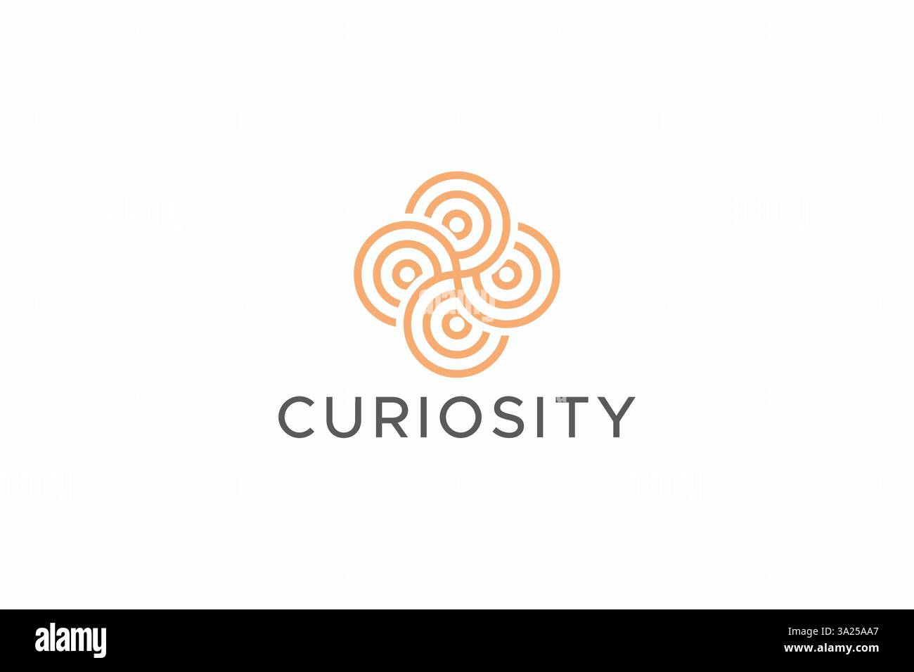 Abstract Geometric Line Circle Logo for Curiosity Infinite Icon Symbol ...