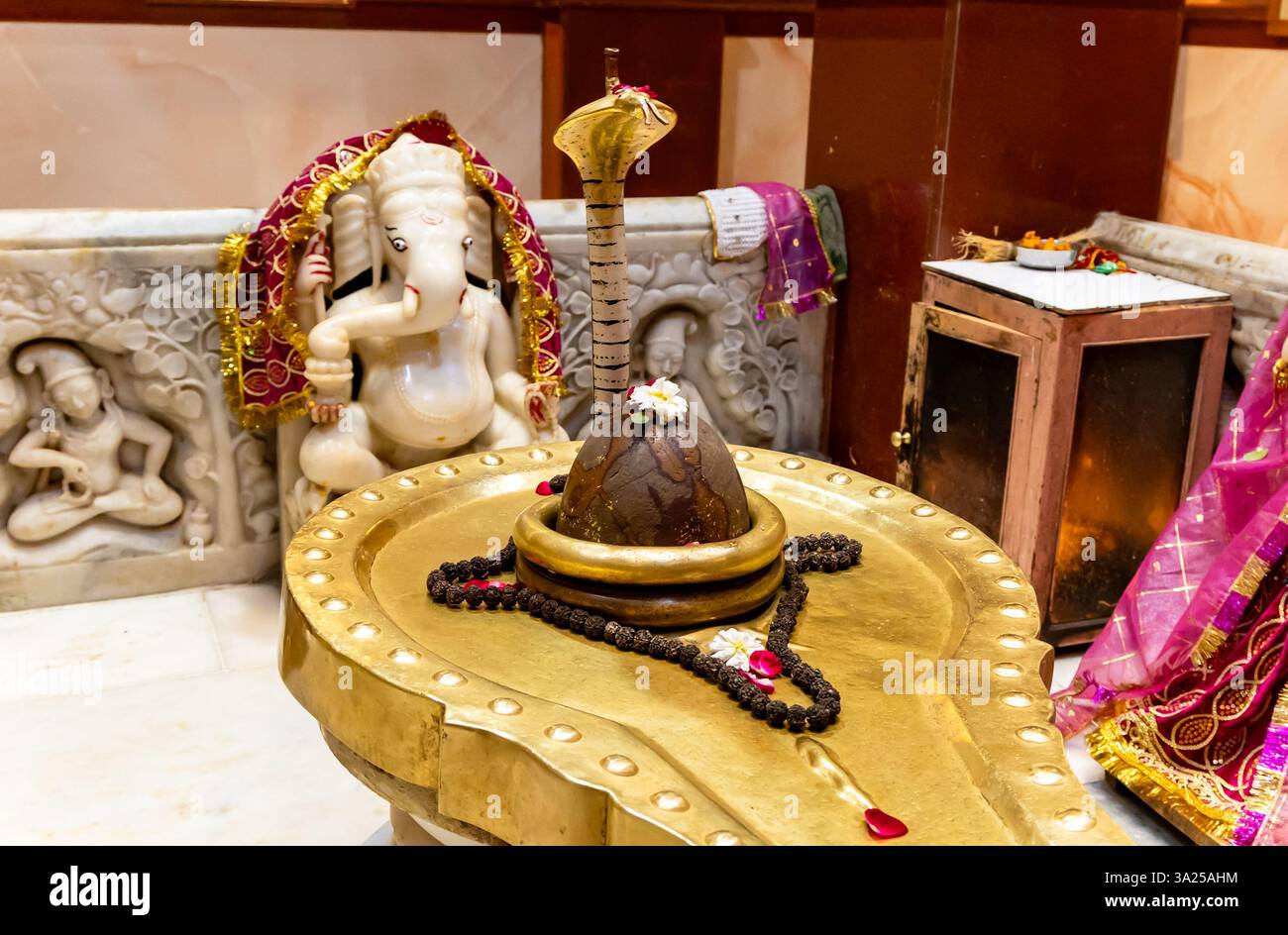 hindu god shivalinga for worship at temple indoor Stock Photo - Alamy