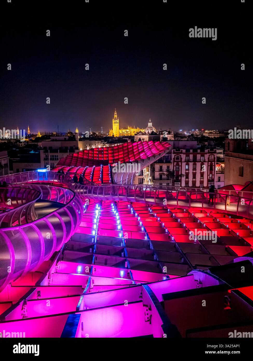 Setas Seville: Glows with warm lights, the mushroom-like structure ...