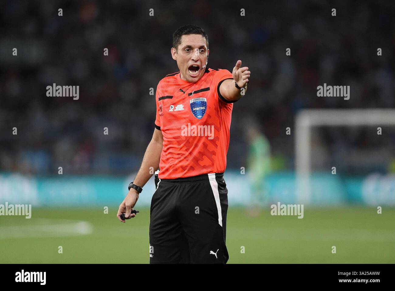 Rio de Janeiro, Brazil, February 28, 2025. Referees during a football ...