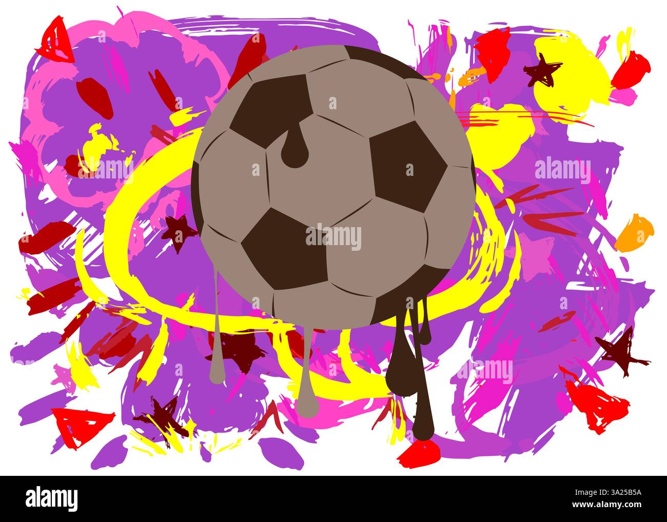 Football Ball graffiti. Abstract modern street art decoration performed ...