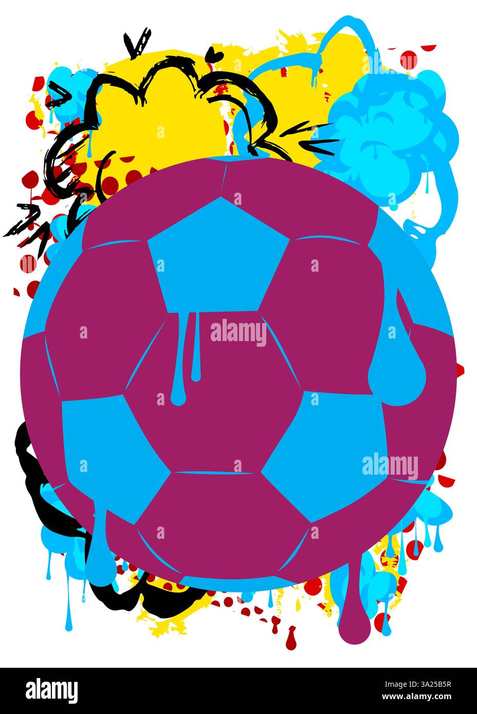 Football Ball graffiti. Abstract modern street art decoration performed ...