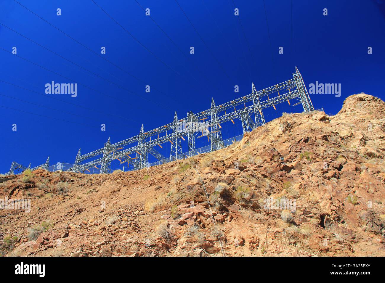 Power Transmission Towers at Parker Dam in Parker Dam, California, USA ...