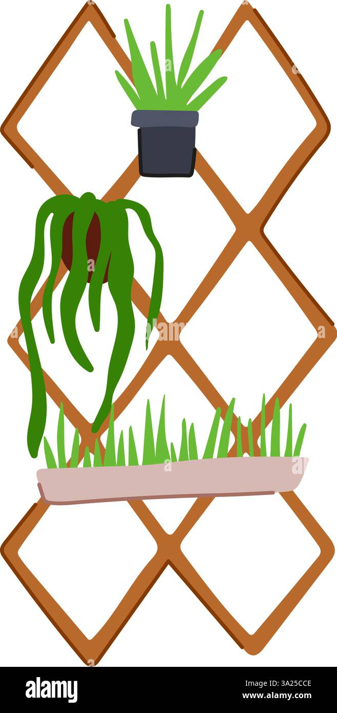 space indoor vertical garden cartoon vector illustration Stock Vector ...