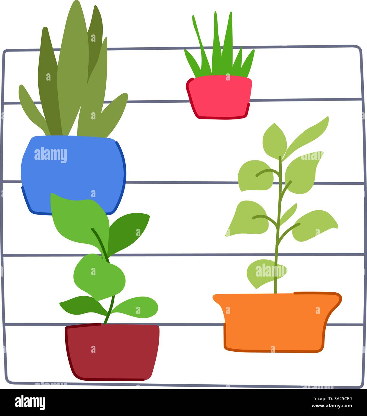 urban indoor vertical garden cartoon vector illustration Stock Vector ...