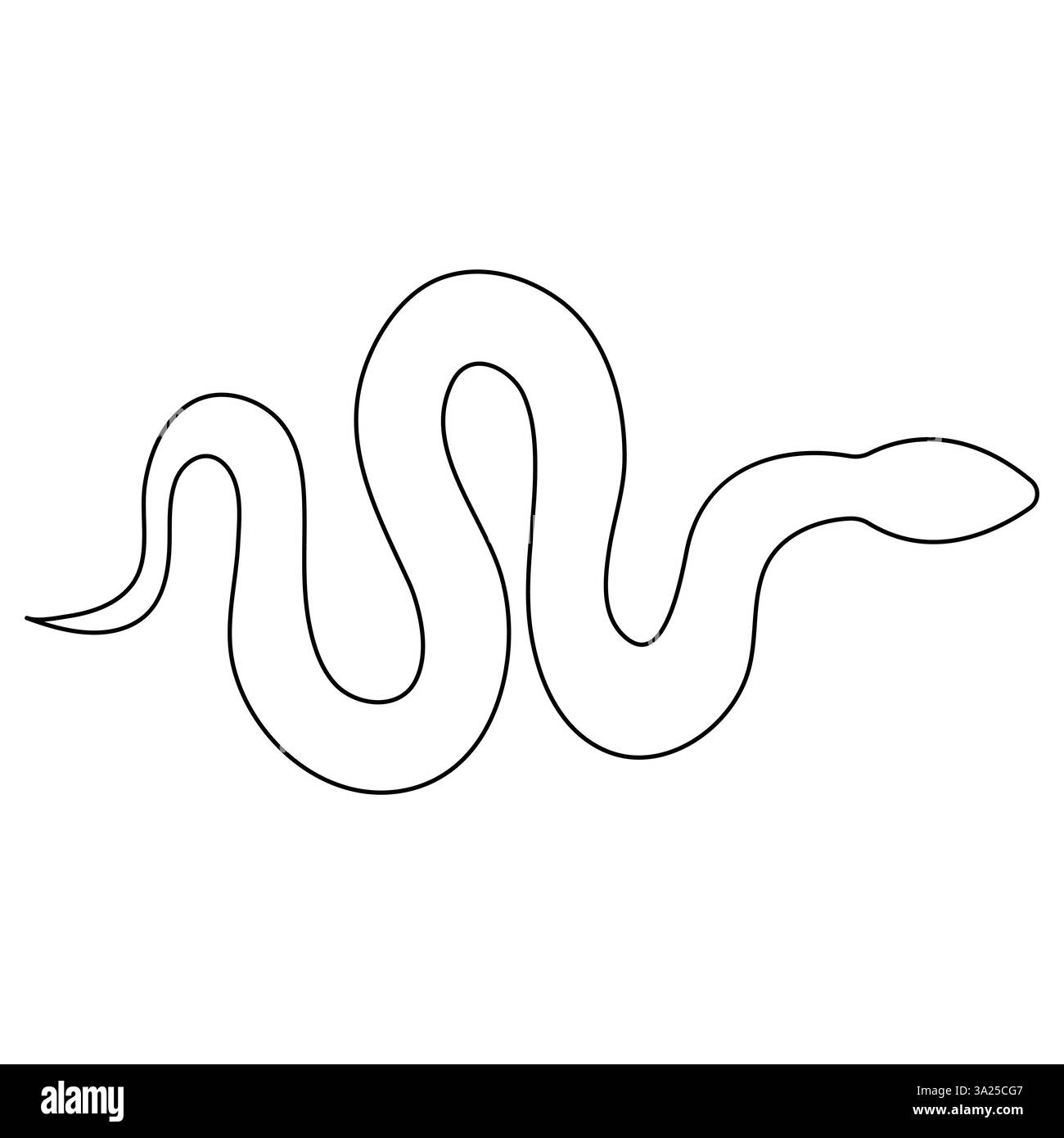 Continuous one line art drawing of venomous snake outline art vector ...