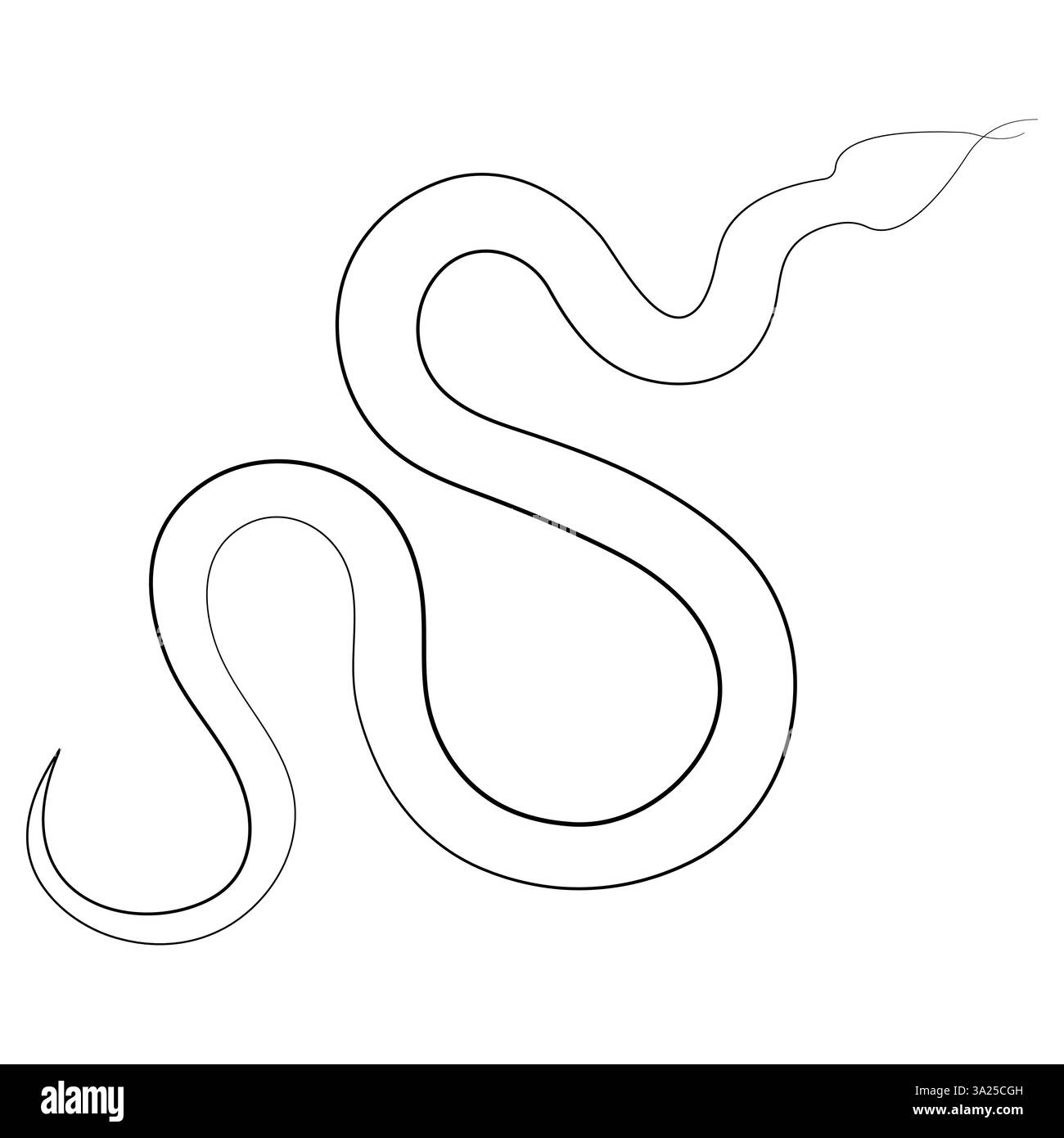 Continuous one line art drawing of venomous snake outline art vector ...