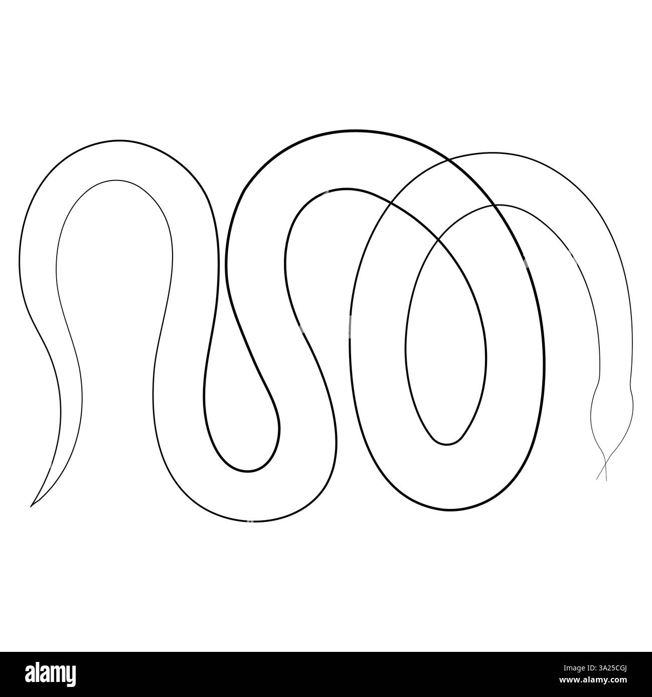 Continuous one line art drawing of venomous snake outline art vector ...