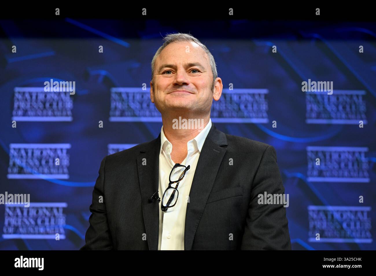 Founder of Climate 200 Simon Holmes à Court prepares to address the ...