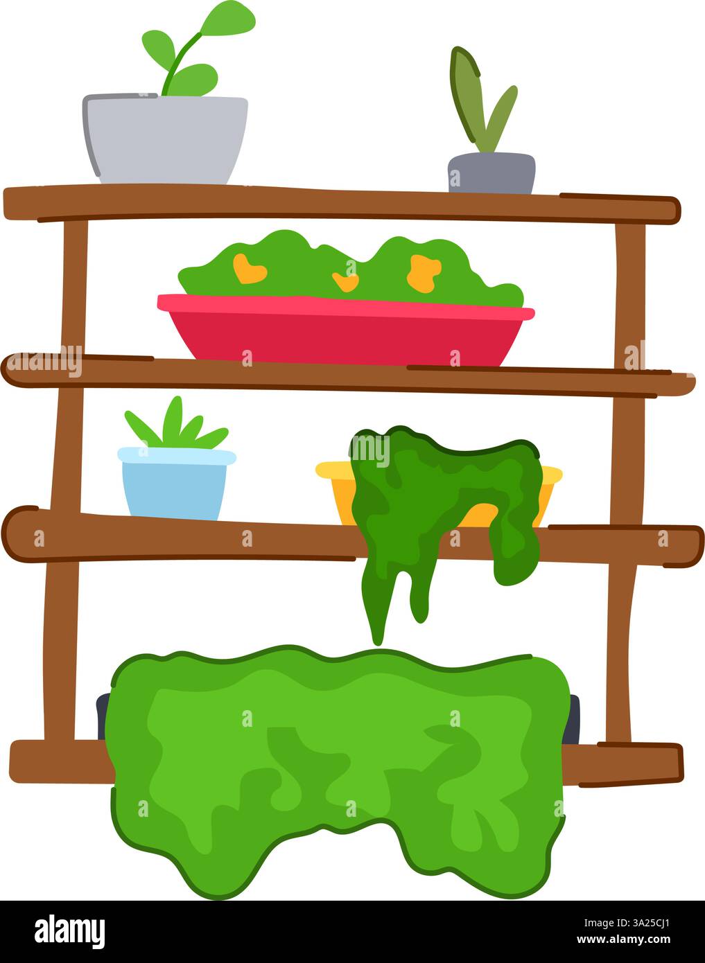 ing indoor vertical garden cartoon vector illustration Stock Vector ...