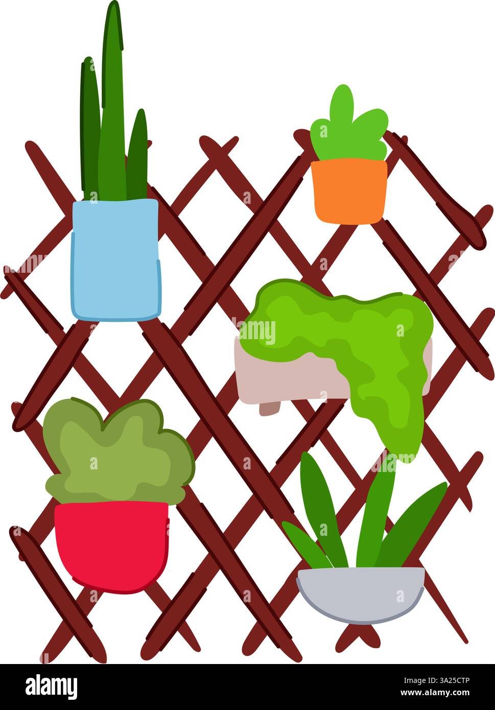 herbs indoor vertical garden cartoon vector illustration Stock Vector ...