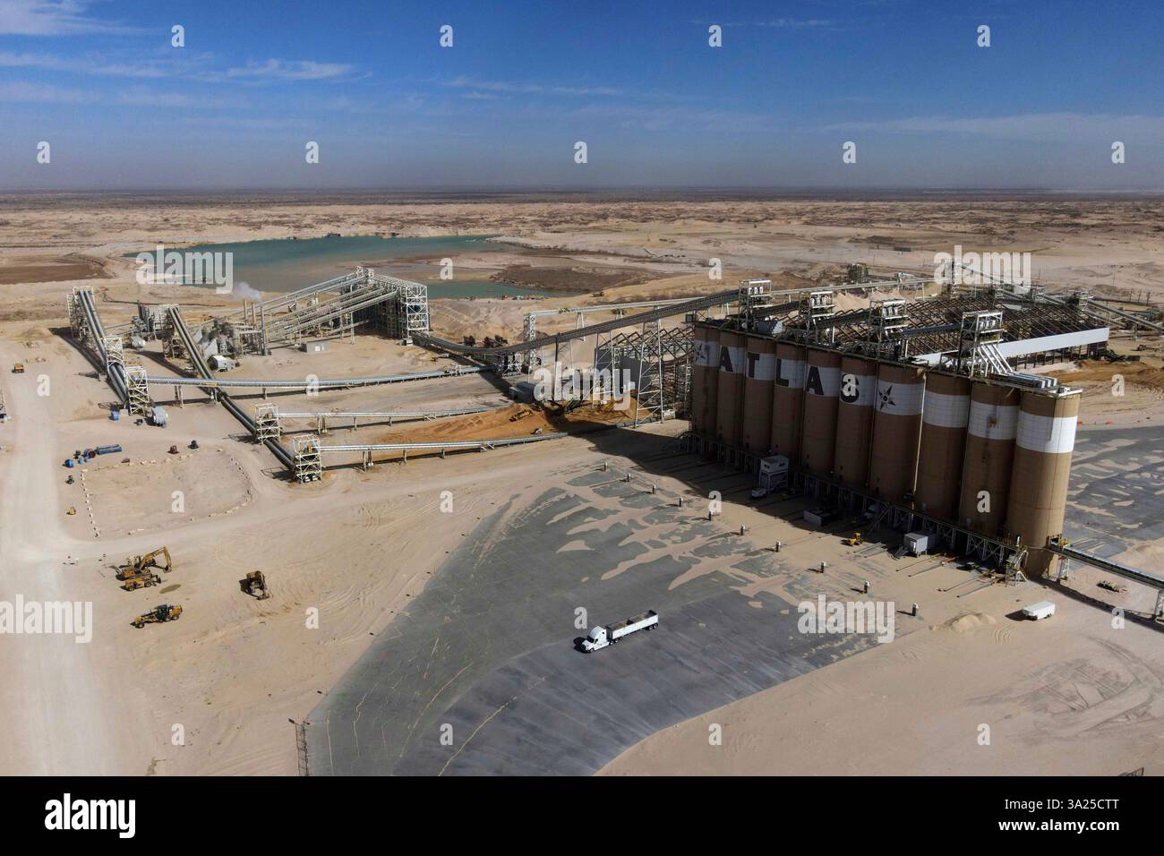 A general view shows Atlas Energy, at the beginning of a 42-mile ...