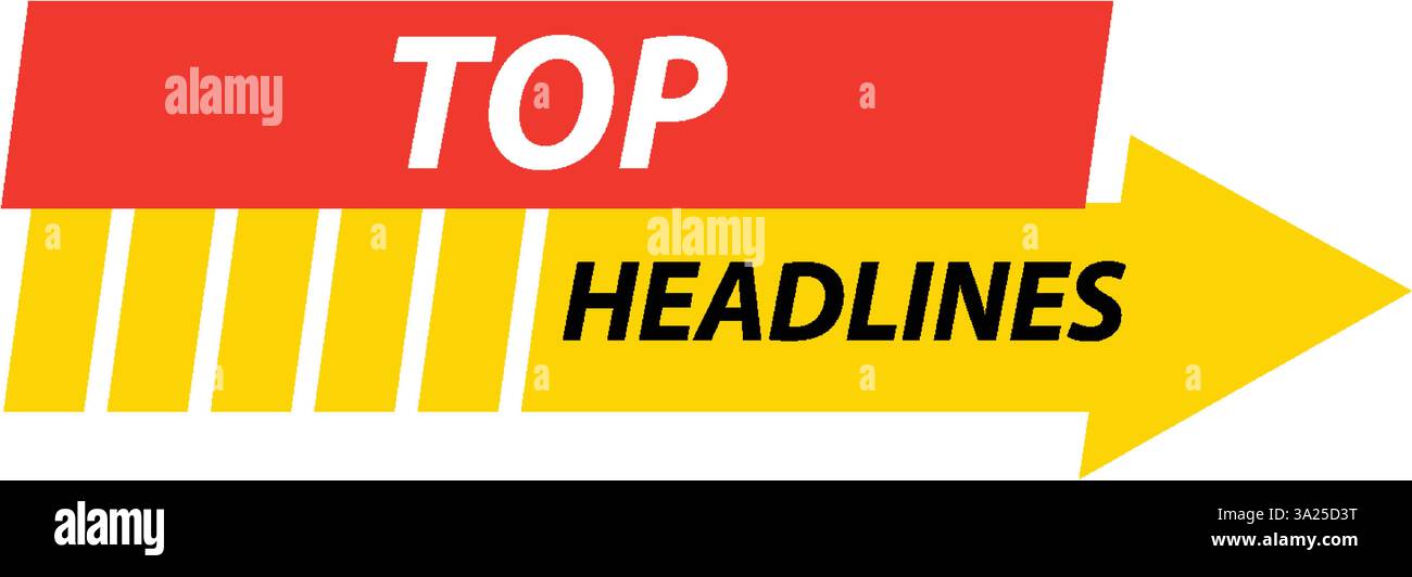 Dynamic vector illustration featuring a bold arrow with 'Top Headlines ...