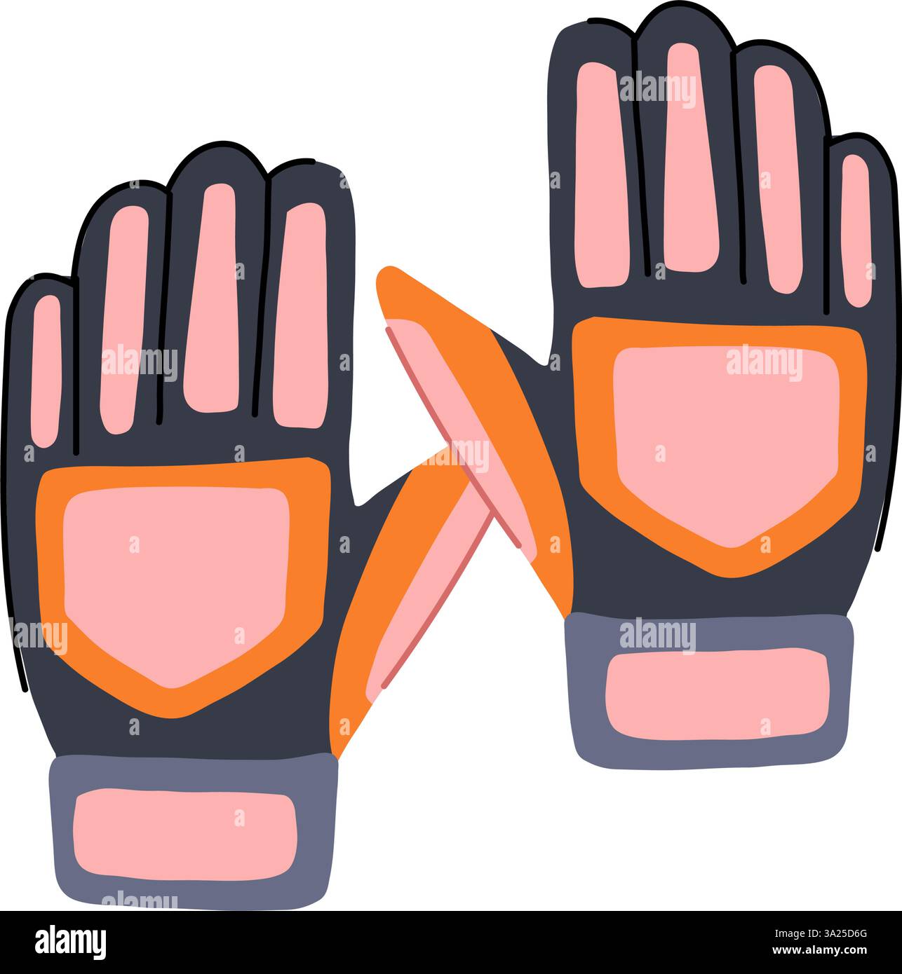 ventilation goalkeeper gloves cartoon vector illustration Stock Vector ...