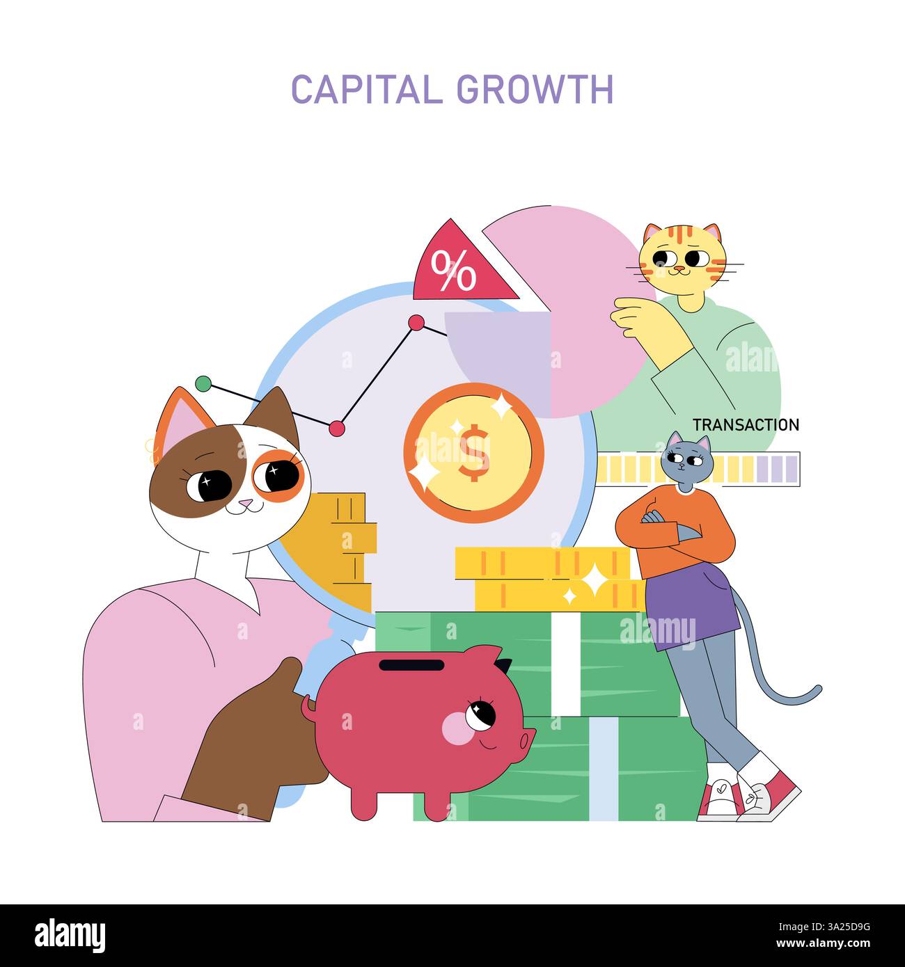 Capital growth illustration. This artwork captures the essence of ...