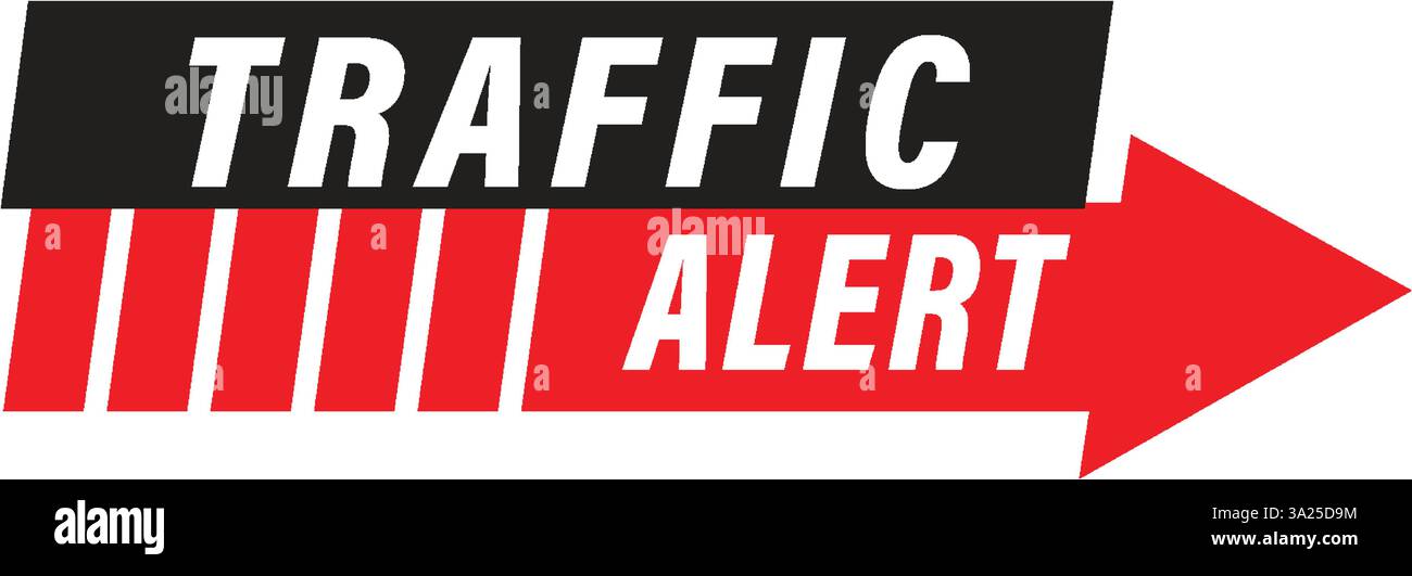 Bold vector illustration featuring a traffic alert sign with striking ...