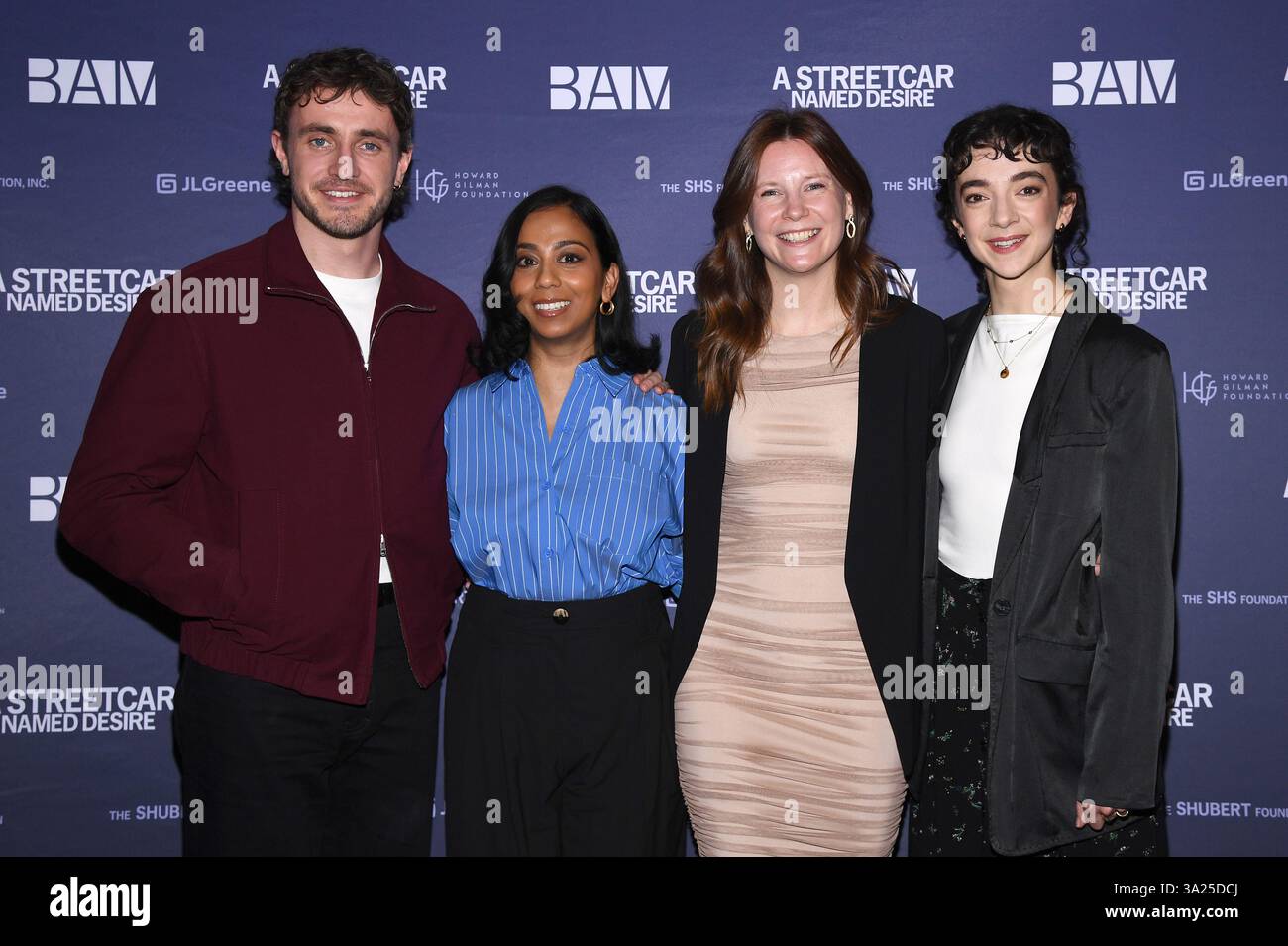 (L-R) Actors Paul Mesca, Anjana Vasan, Rebecca Frecknall and Patsy ...
