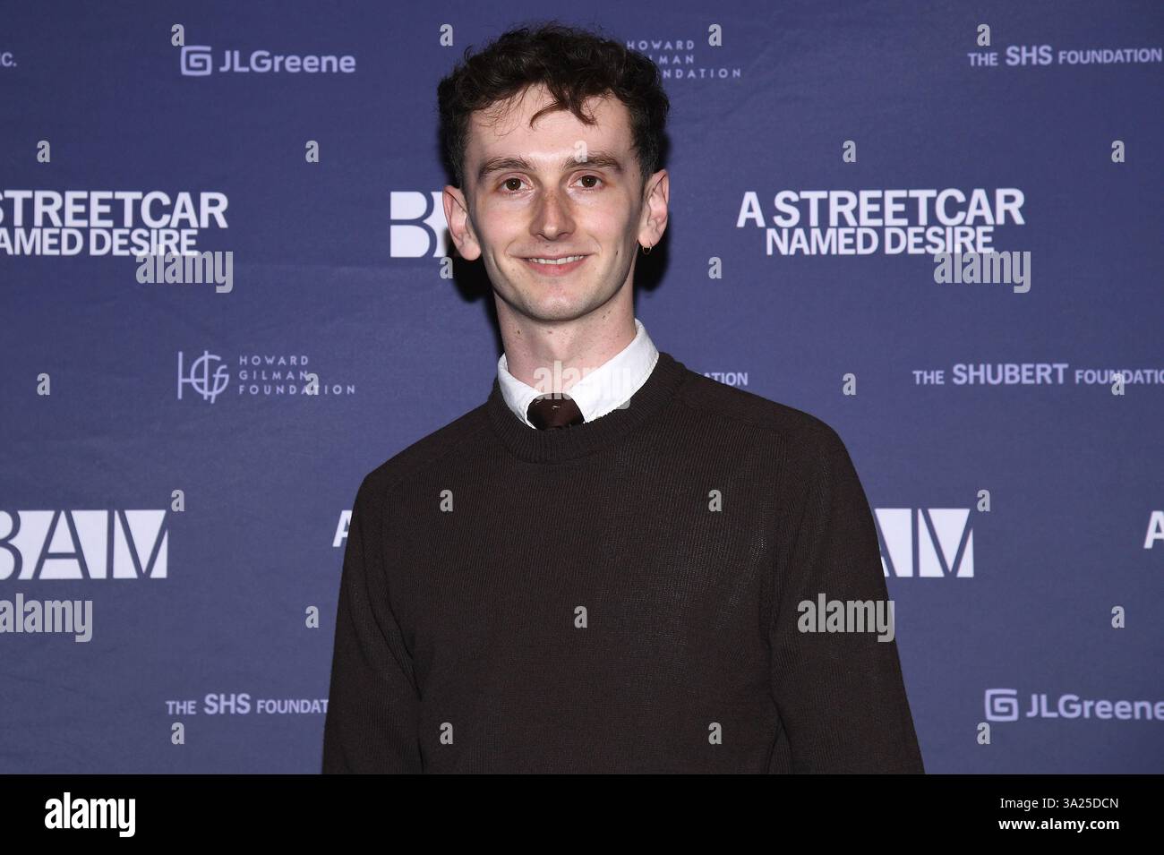 Jabez Syke poses during 'A Streetcar Named Desire' Opening Night at BAM ...