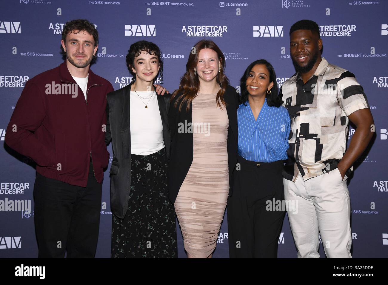 New York, USA. 11th Mar, 2025. (L-R) Paul Mescal, Patsy Ferran, Rebecca ...