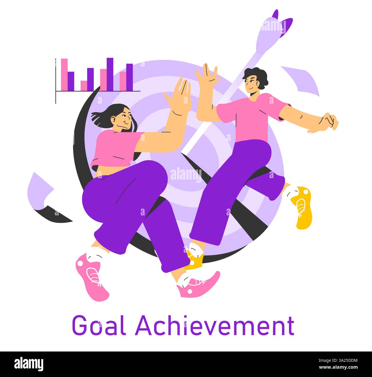 Goal Achievement concept. Celebrating success through teamwork and ...