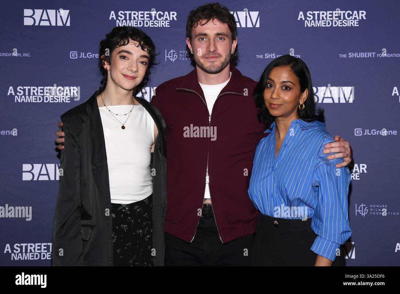New York, USA. 11th Mar, 2025. (L-R) Actors Patsy Ferran, Paul Mesca ...