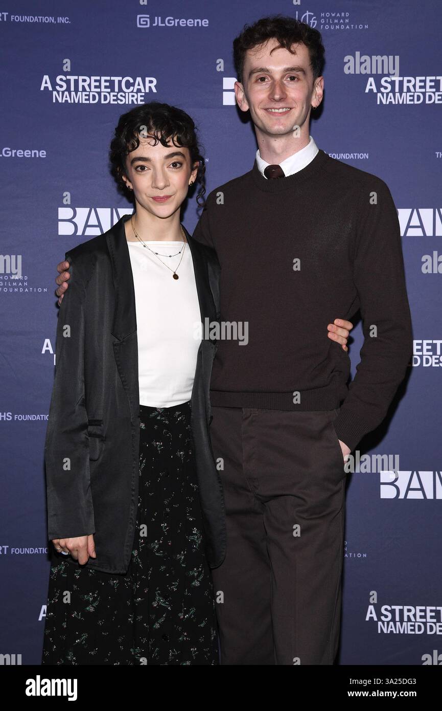 (L-R) Actors Patsy Ferran and Jabez Syke pose during 'A Streetcar Named ...
