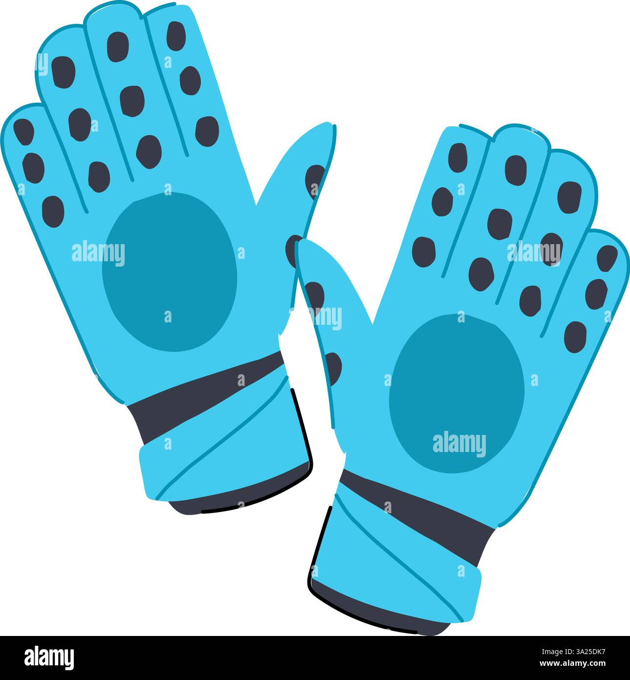 sizing goalkeeper gloves cartoon vector illustration Stock Vector Image ...